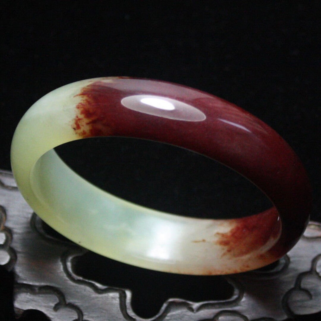 61mm Maroon Dark Plum Icy Cream Xiu Yu Jade Fantastic Bangle! #414 RARE ...