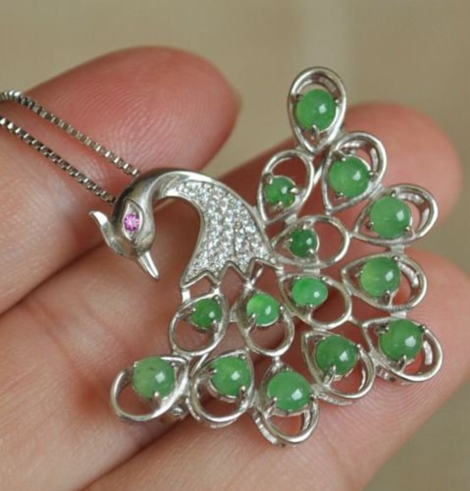 Imperial Green Jadeite Jade Type A 14 Small Cabochon in Silver - Etsy