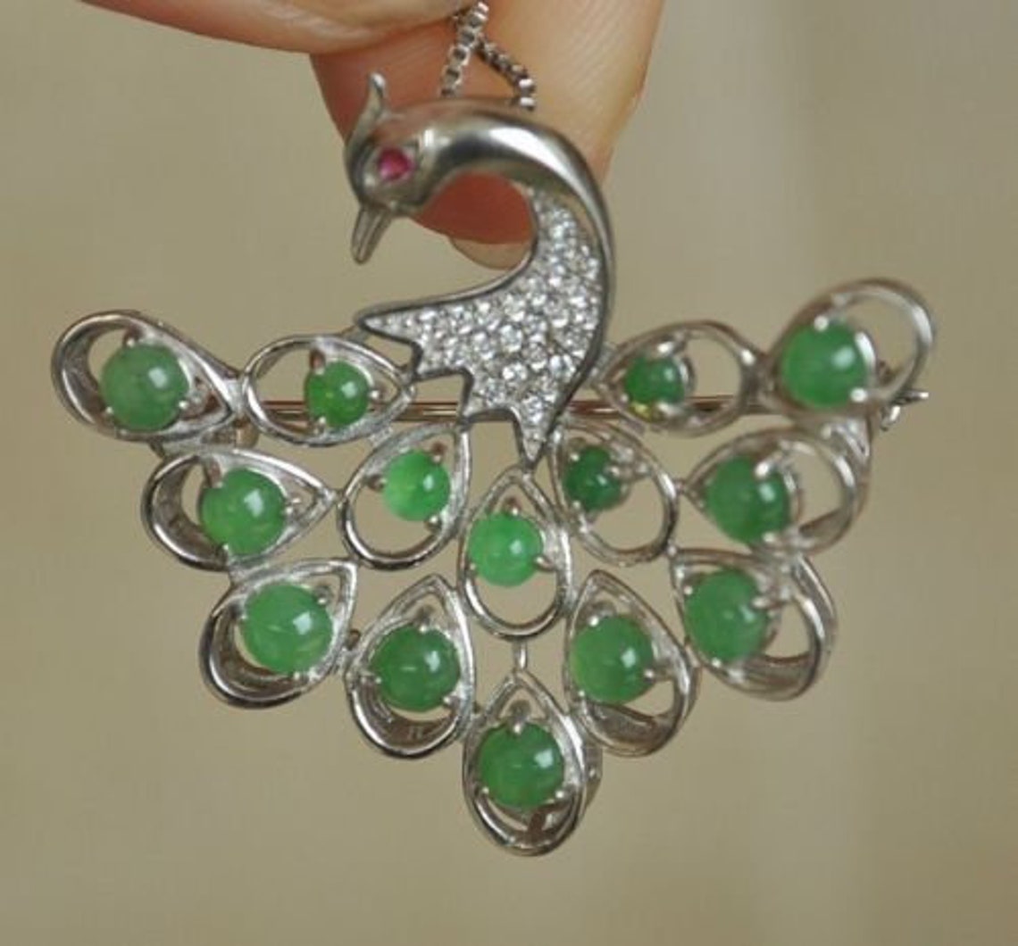 Imperial Green Jadeite Jade Type A 14 Small Cabochon in Silver - Etsy