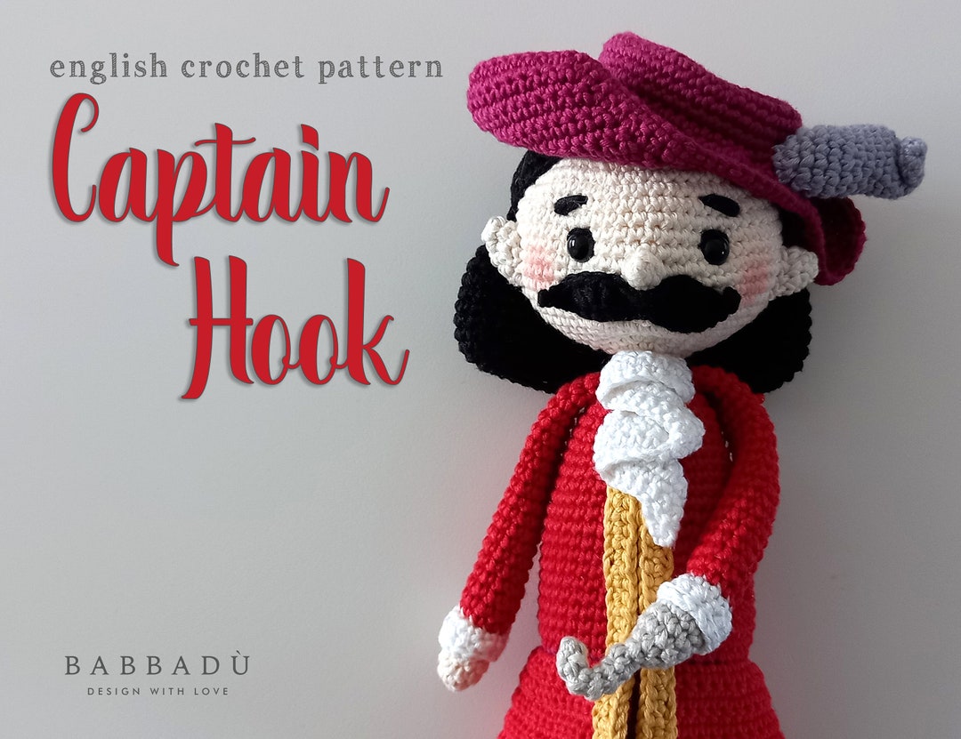 CAPTAIN HOOK Crochet English Pattern. Tutorial Amigurumi. - Etsy