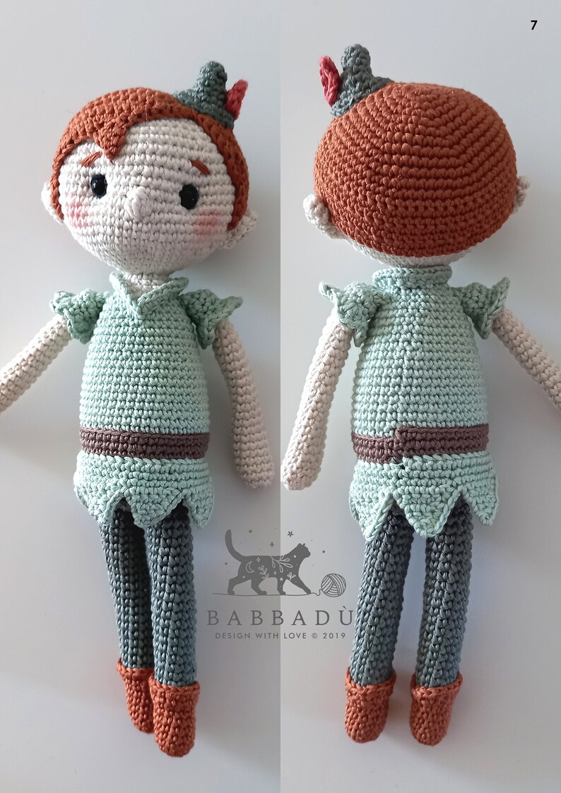 PETER PAN Crochet English Pattern. Tutorial Amigurumi. Tutorial crochet ...