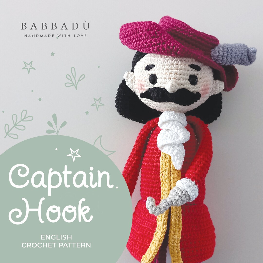 CAPTAIN HOOK Crochet English Pattern. Amigurumi Tutorial. Crochet ...