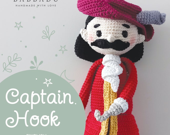 CAPTAIN HOOK Crochet English Pattern. Amigurumi Tutorial. Crochet ...