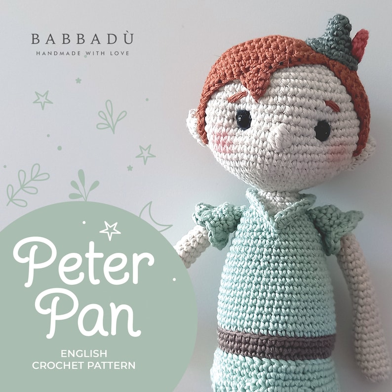 PETER PAN Crochet English Pattern. Tutorial Amigurumi. Tutorial crochet ...