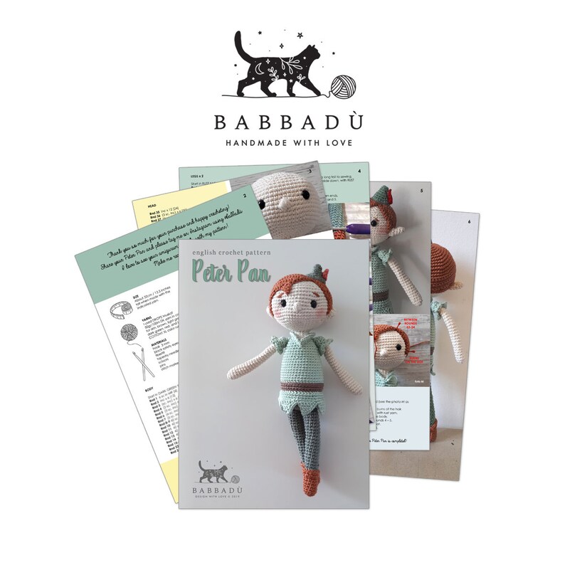 PETER PAN Crochet English Pattern. Amigurumi Tutorial. Crochet Tutorial ...
