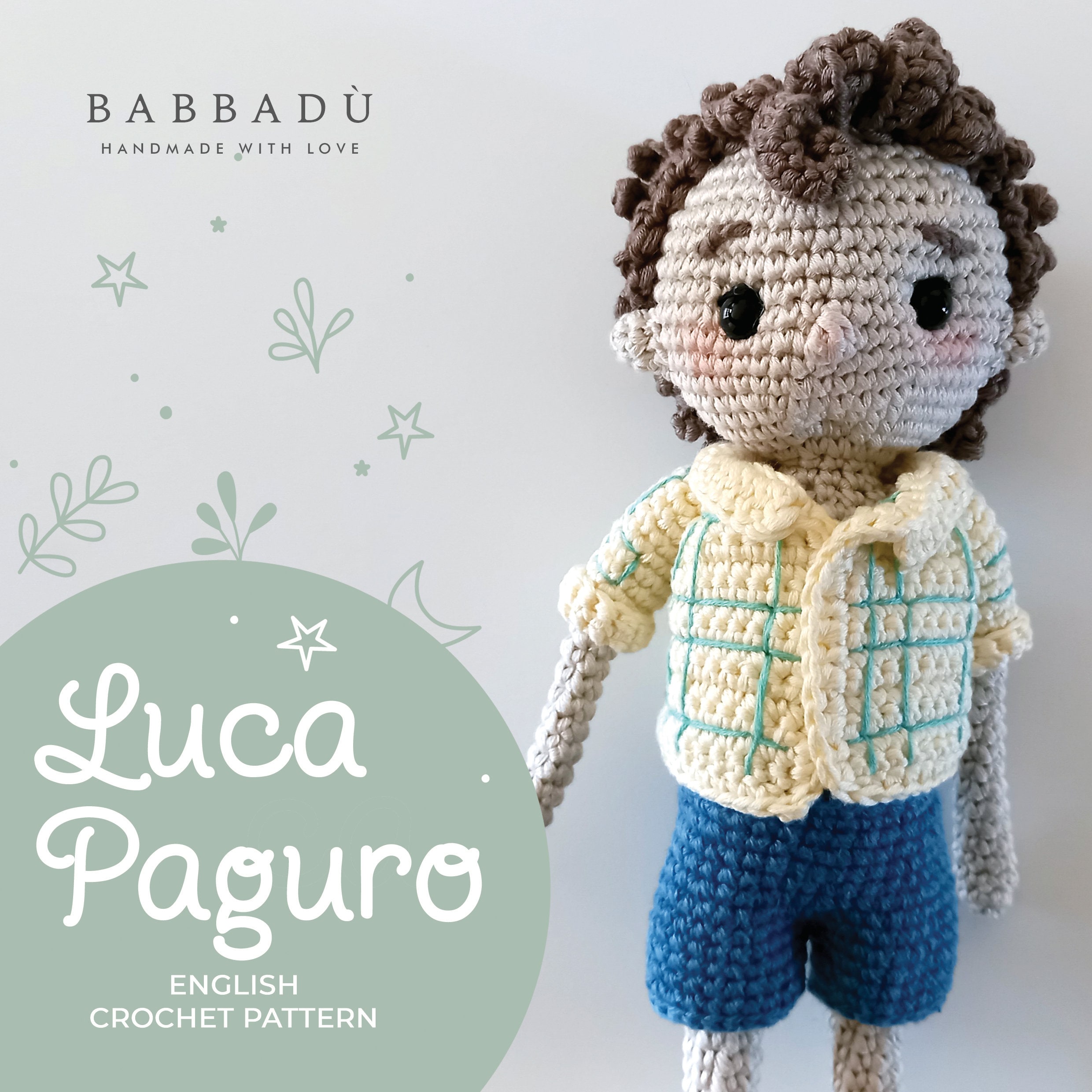 LUCA PAGURO the Human Version. Crochet English Pattern. Amigurumi ...