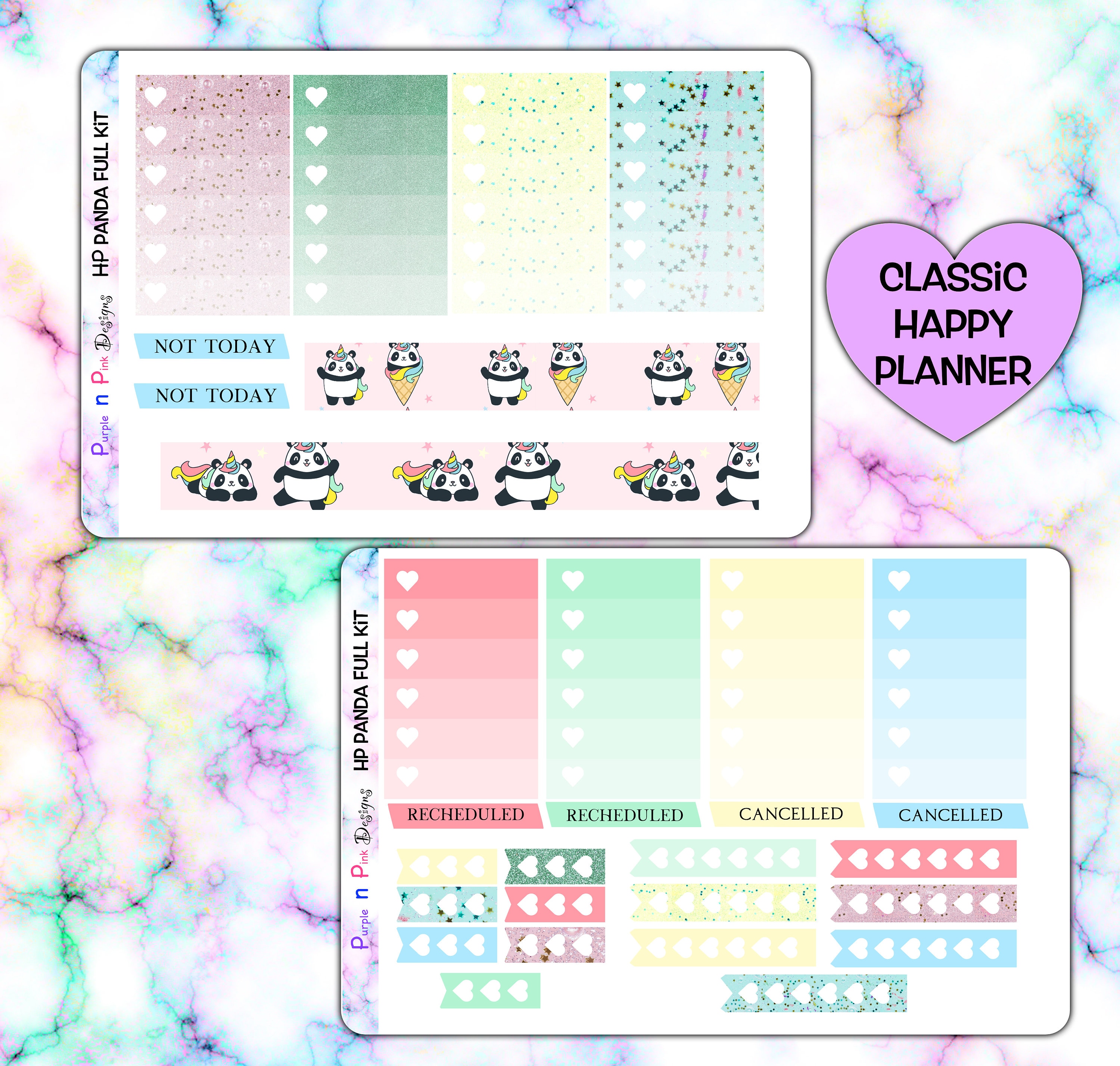 Panda Unicorn Planner Stickers Happy Planner Weekly Kit - Etsy