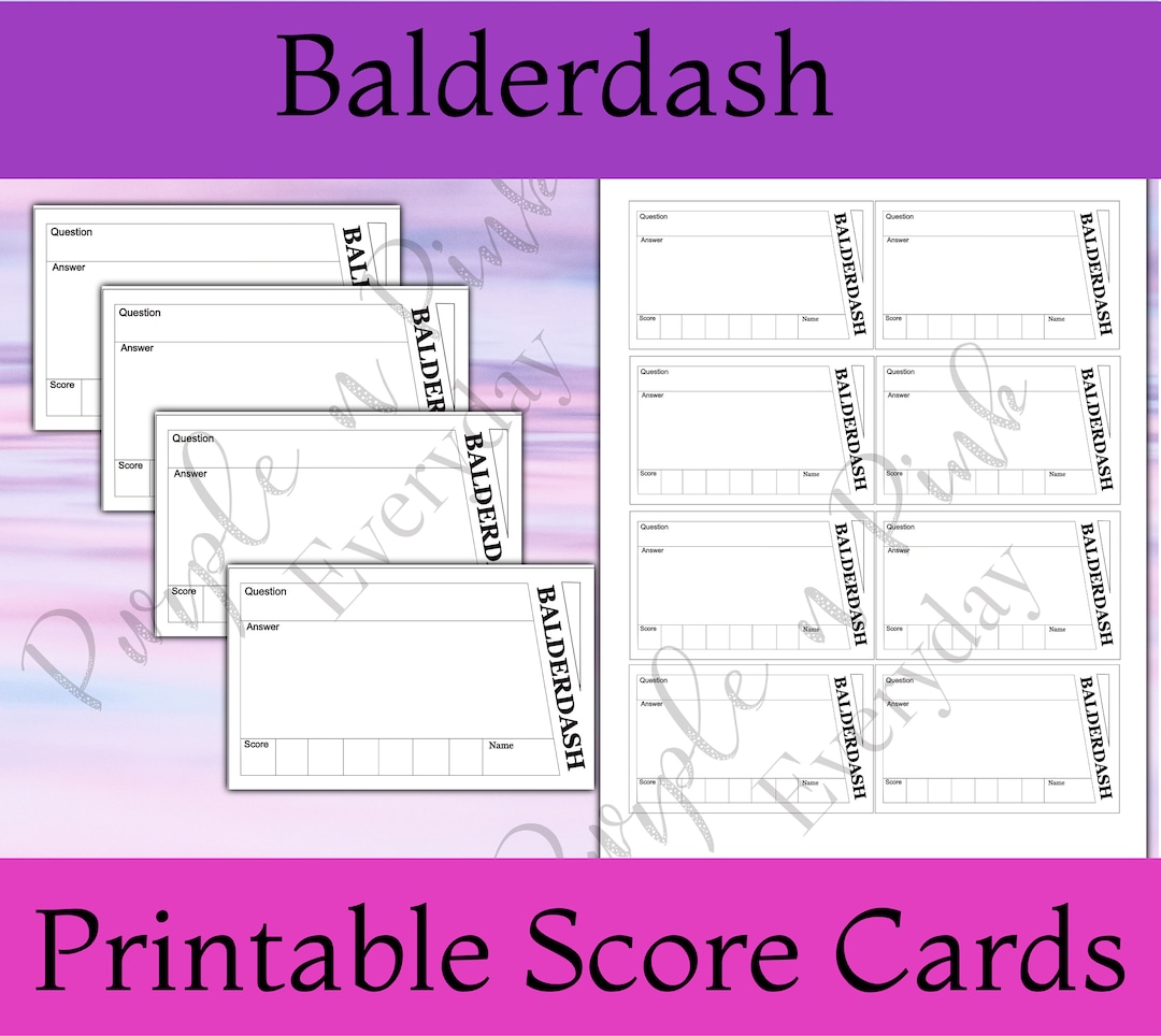 Balderdash Score Cards | Printable - Etsy