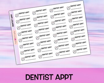 Tooth Icon Planner Stickers Printable, Dentist Appointment Icons ...
