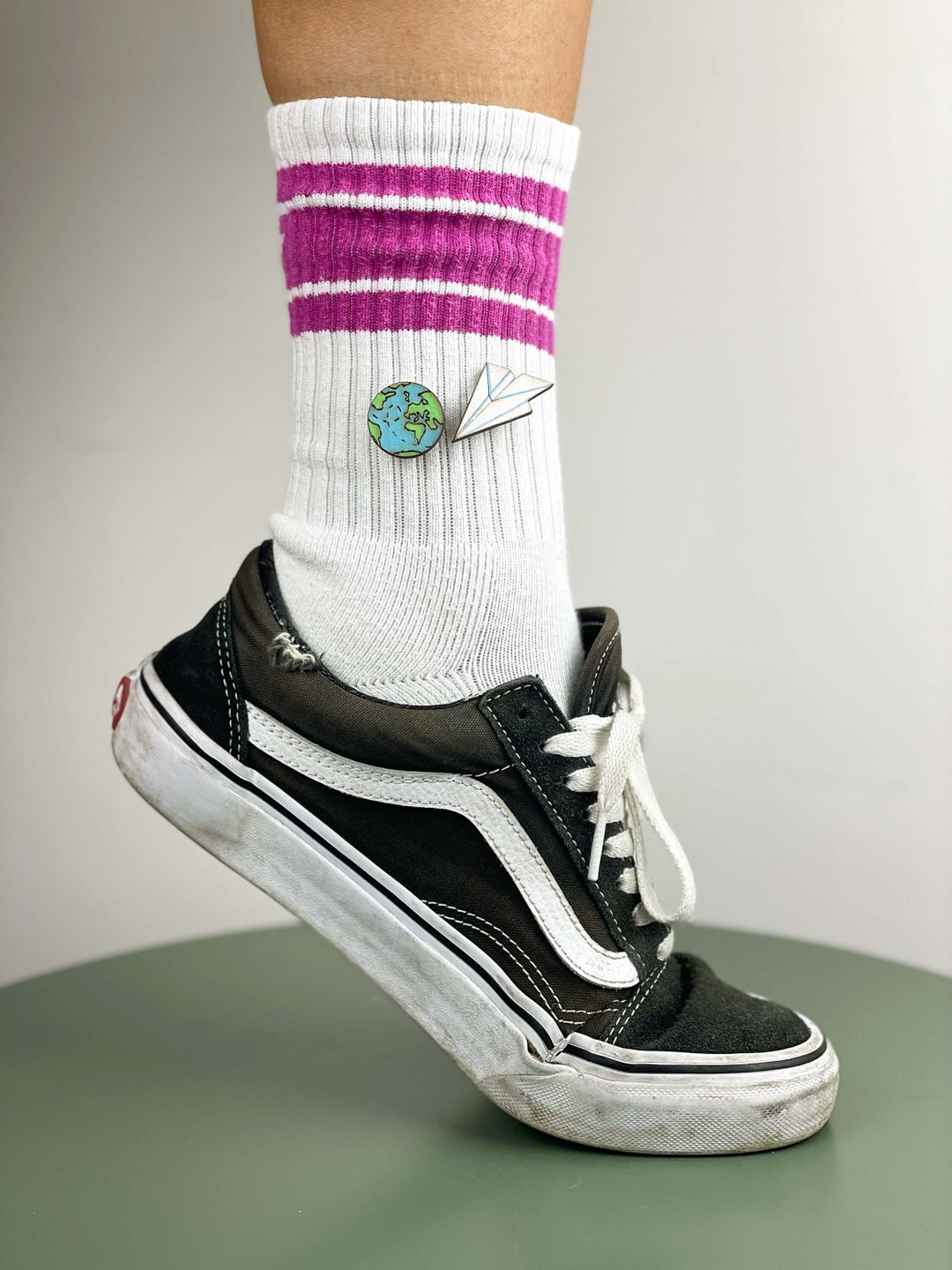 Wooden Pins: Globe and Paper Plane - Etsy