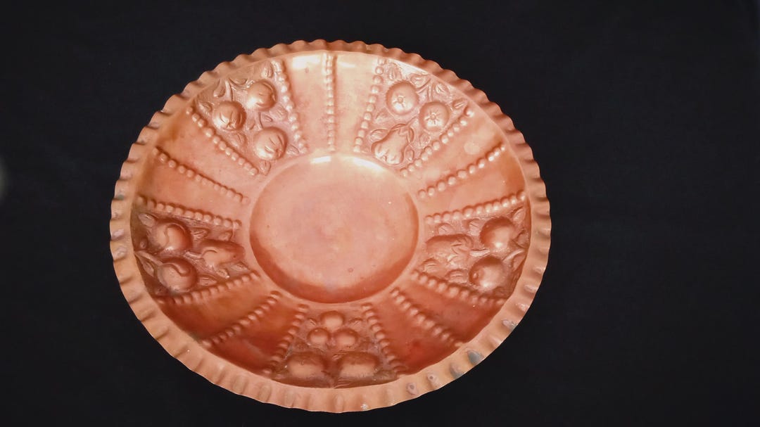 Copper Ware Gregorian Crafted Solid Copper Tray Hand Hammered 15" USA ...