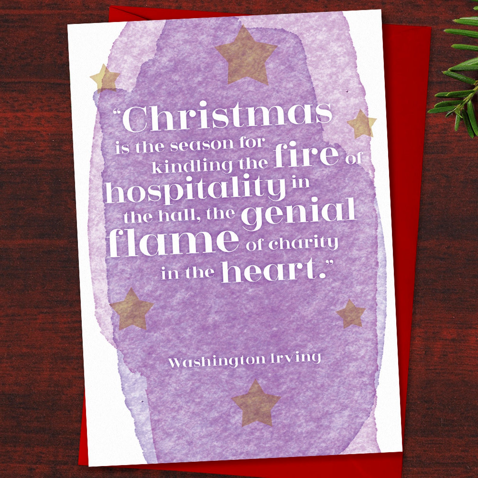 Literary Christmas Card, christmas is the Season for Kindling the Fire ...