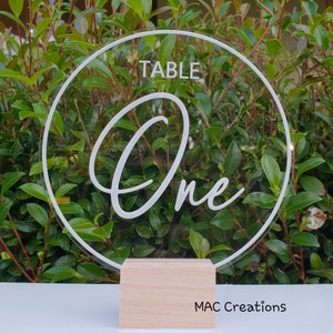 Engraved Round Circle Acrylic Perspex Table Numbers Sign | Etsy