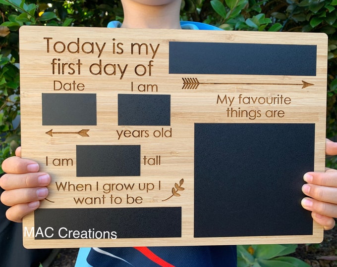 Personalised First Day Board, Customisable First Day Board, Kids First ...