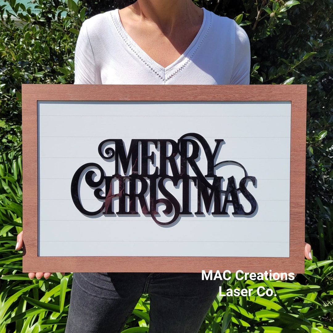 Merry Christmas Sign Christmas Decoration Tree Sign - Etsy Australia