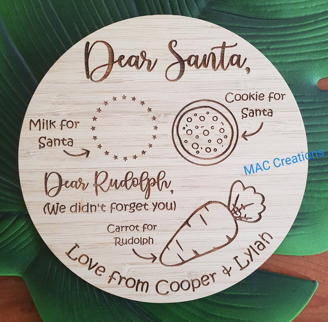 Santa Christmas Plate Snack Plate Santa's Treat Board - Etsy