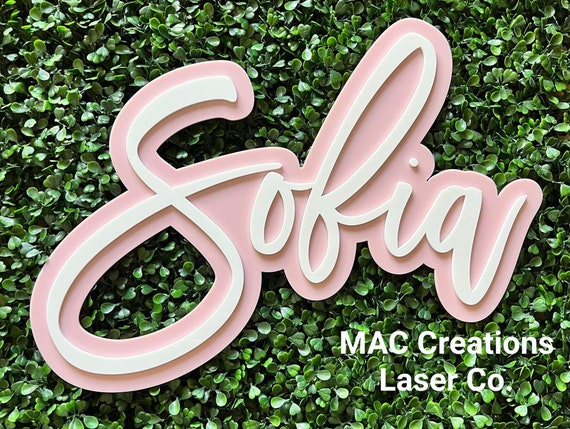 3D Double-layer Acrylic Name Sign 18 Font Options Any - Etsy Australia