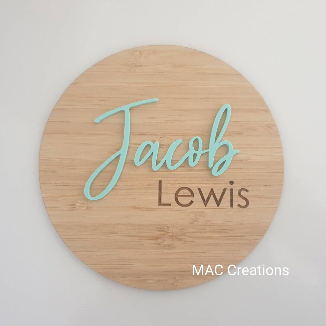 Wooden Birth Plaque New Baby Birth Announcement, Baby Name Plaque Baby ...