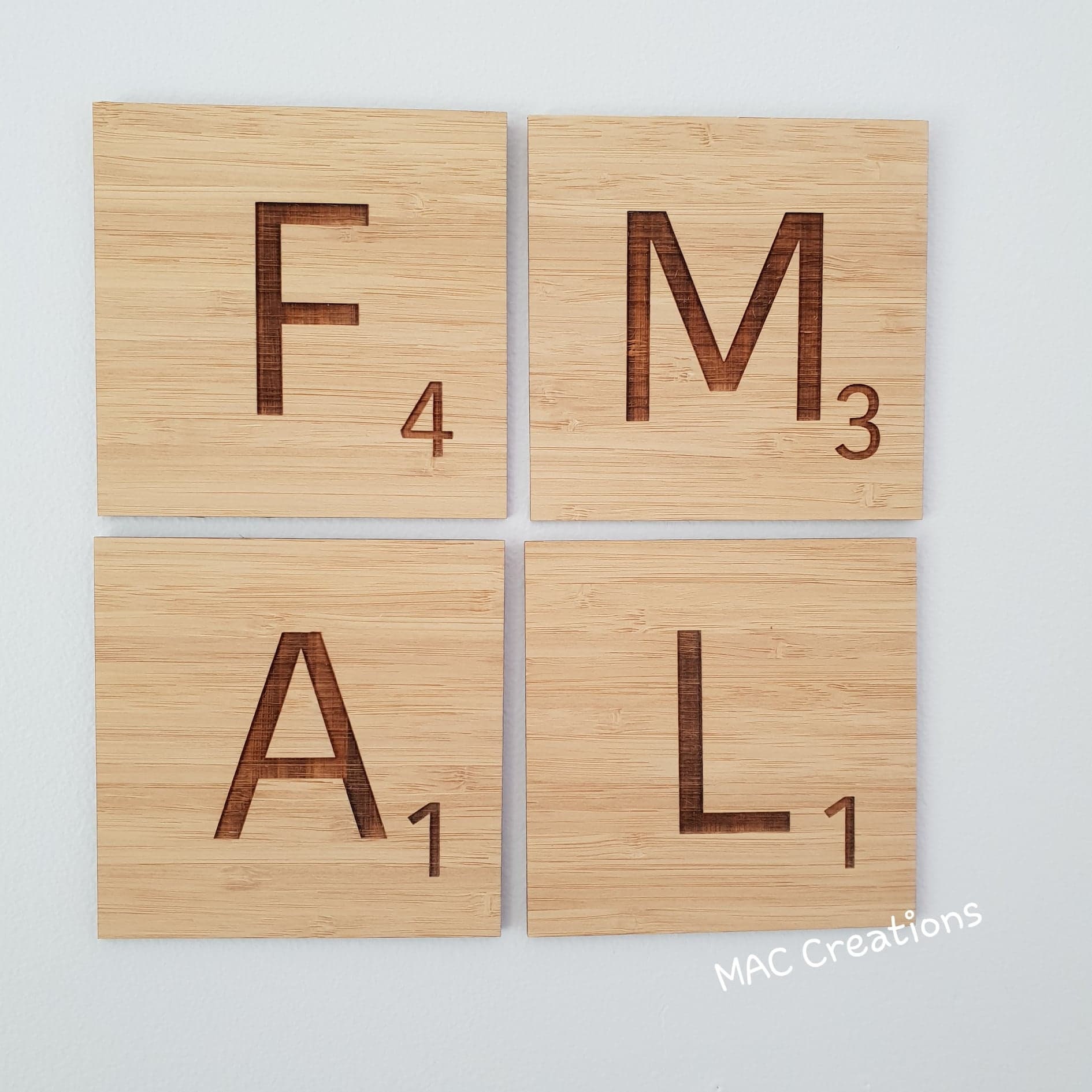 Laser Engraved Jumbo Scrabble Tiles Wall Decor Scrabble | Etsy