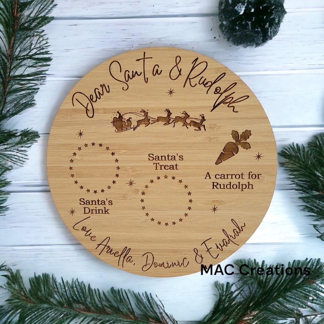 Santa Christmas Plate Snack Plate Santa's Treat Board Christmas Eve ...