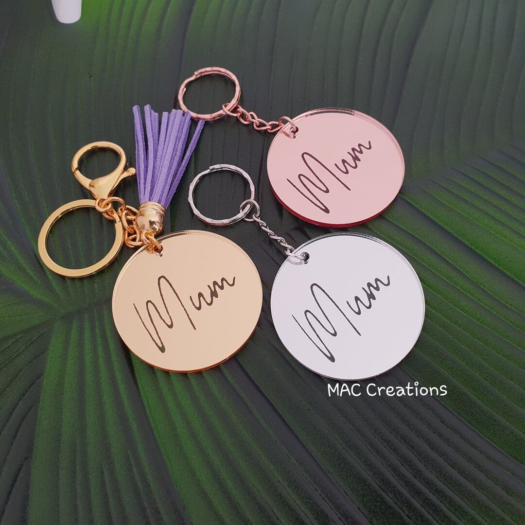 Mum Acrylic Keyring: Gold, Rose Gold, or Silver Mirror, Mother's Day ...