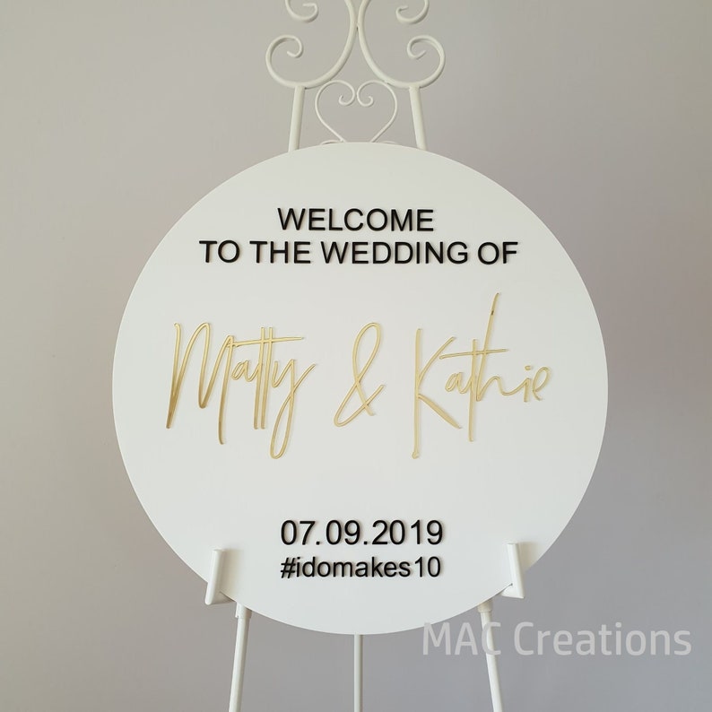 Wedding Welcome Sign Laser Cut Round Circle Acrylic Perspex - Etsy
