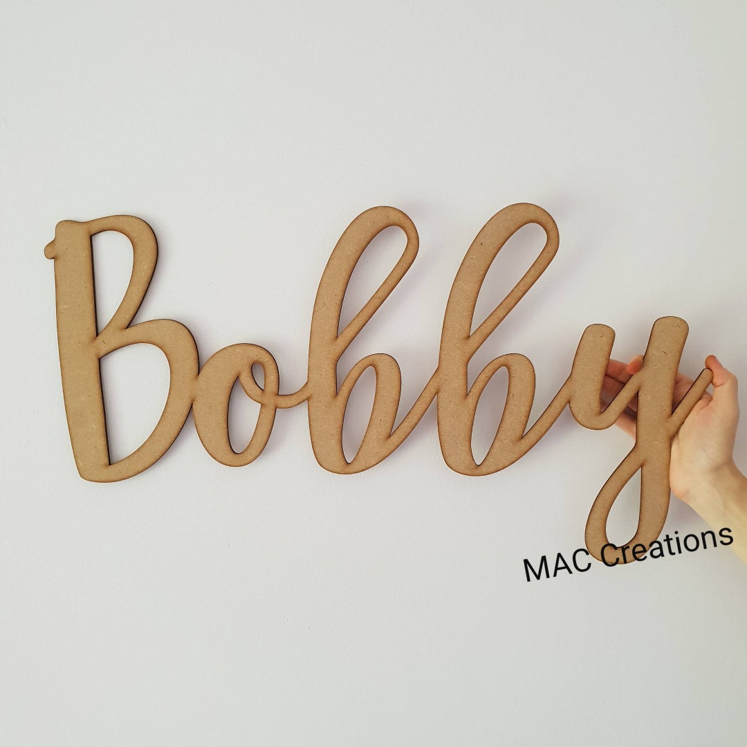 MDF Wooden Name Plaque - Small to Jumbo Sizing - Raw or Painted - Wood ...