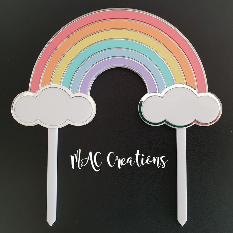 Rainbow Acrylic Cake Topper ADD Any NAME & AGE Acrylic - Etsy
