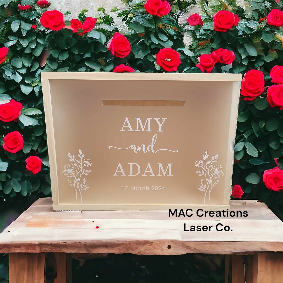 Personalised Wooden Wedding Wishing Well Card Box - Gifts - Wishes ...