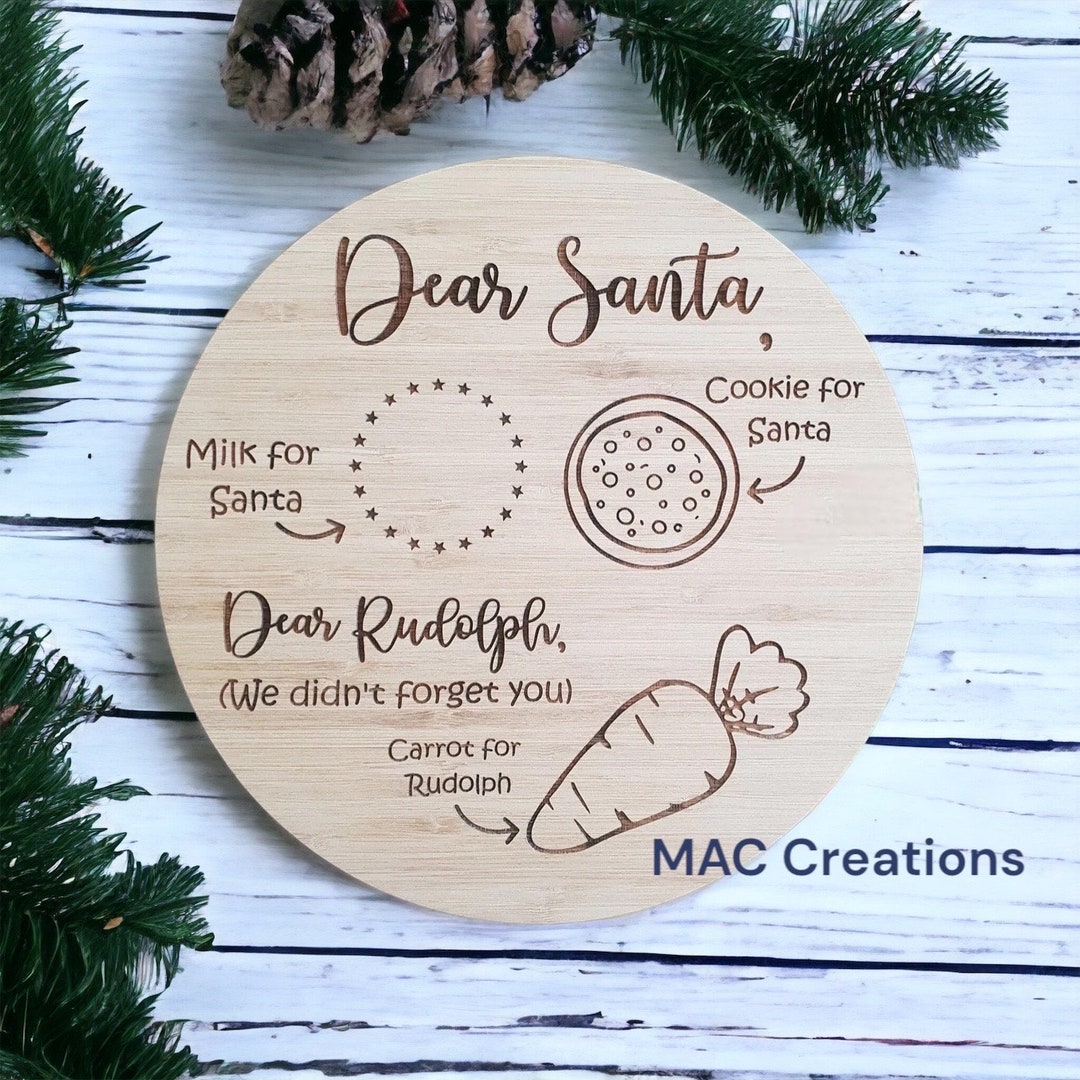 Santa Christmas Plate Snack Plate Santa's Treat Board Christmas Eve ...