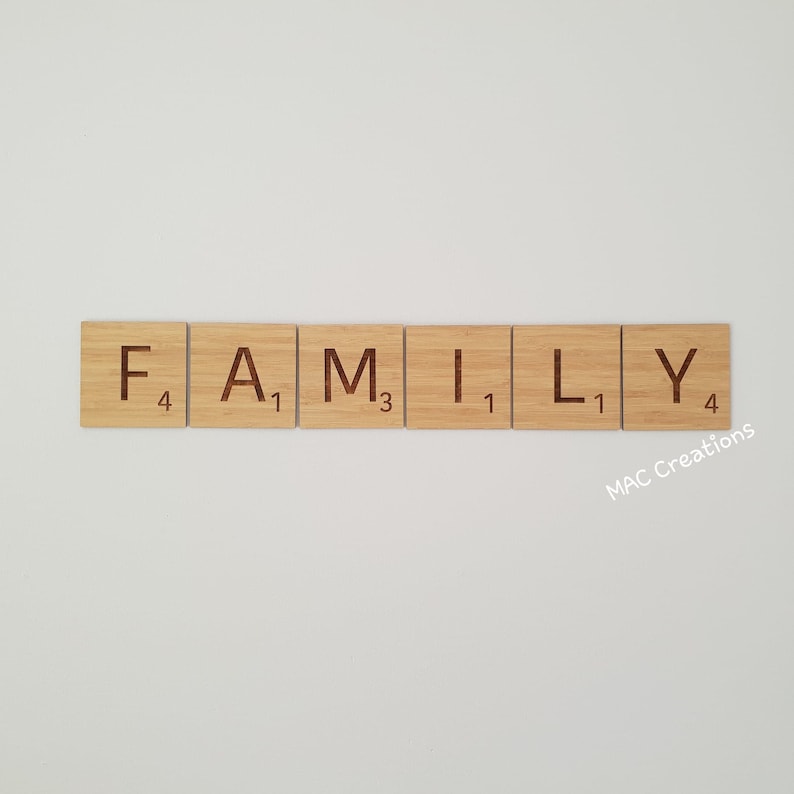Laser Engraved Jumbo Scrabble Tiles Wall Decor - Scrabble Tiles- Large ...