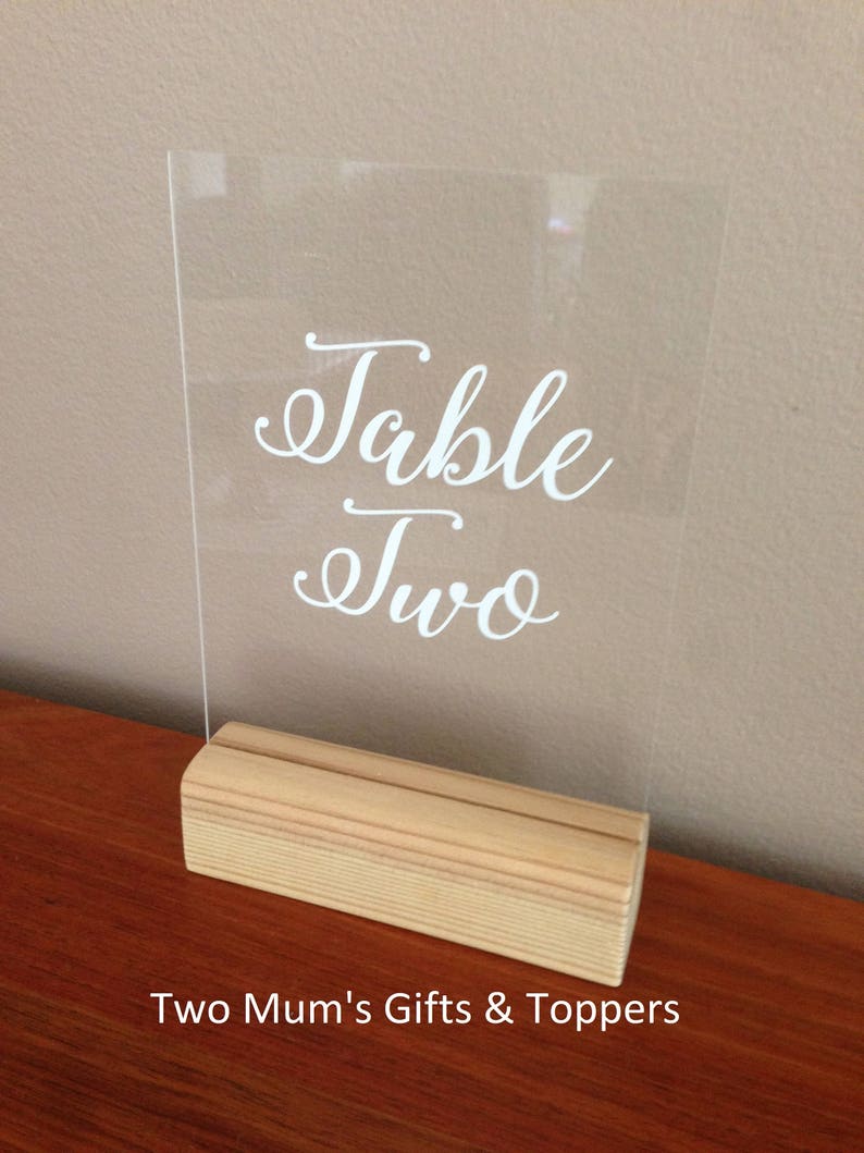 Acrylic/clear Perspex Wedding Table Number Sign Custom Made - Etsy Australia