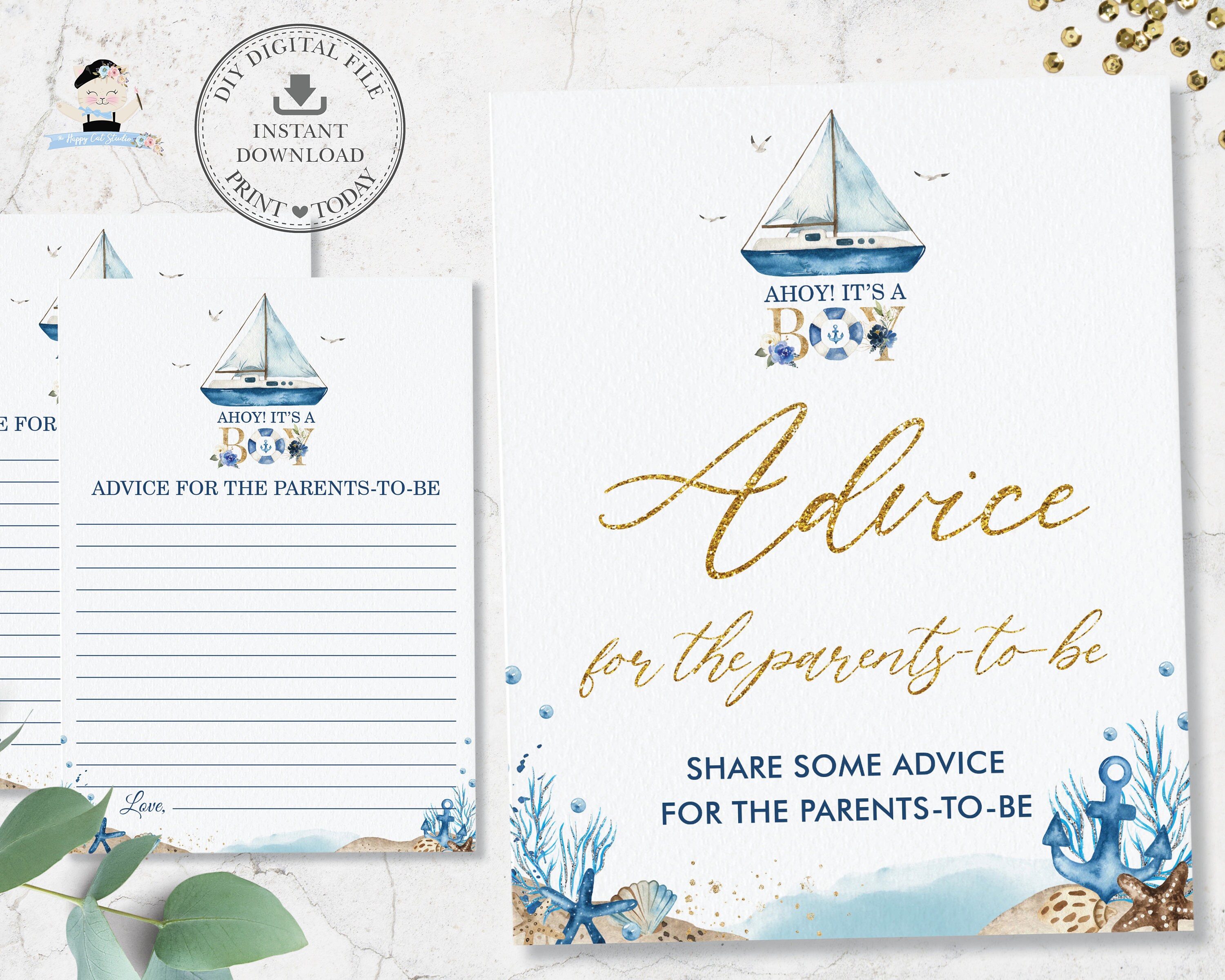 Advice for the Parents to Be Sign & Message Card, INSTANT DOWNLOAD ...