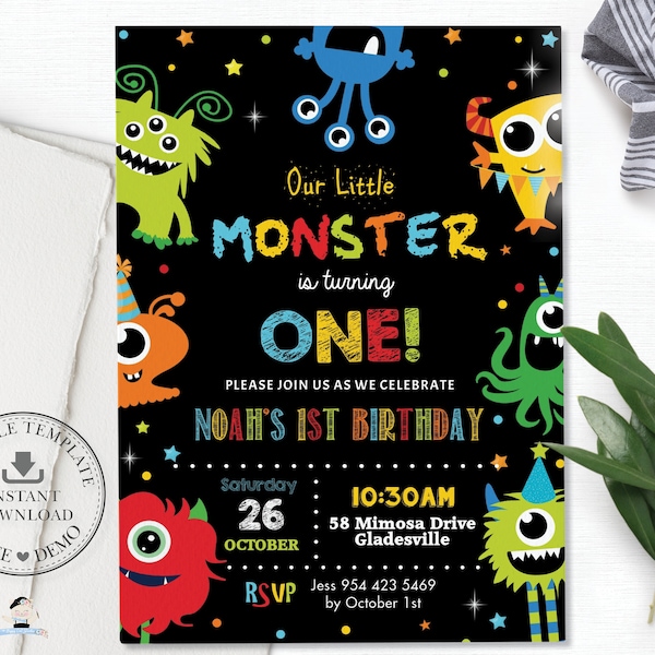 Monster 1st Birthday - Etsy