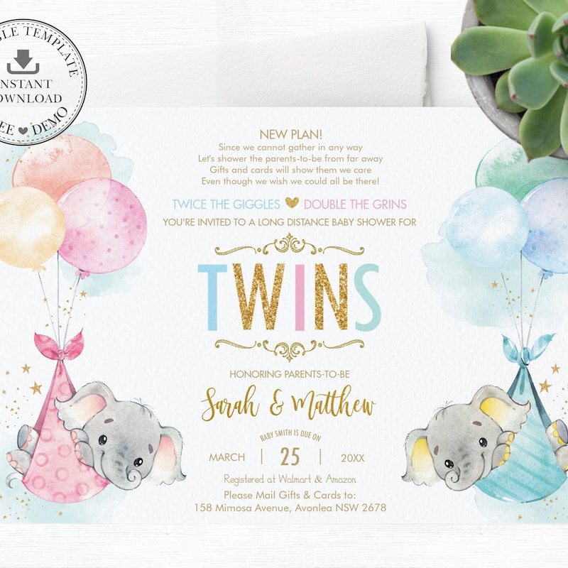 Long Distance Baby Shower Invitations Girl - Etsy