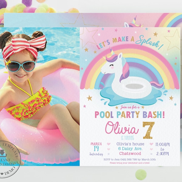 Unicorn Pool Party - Etsy