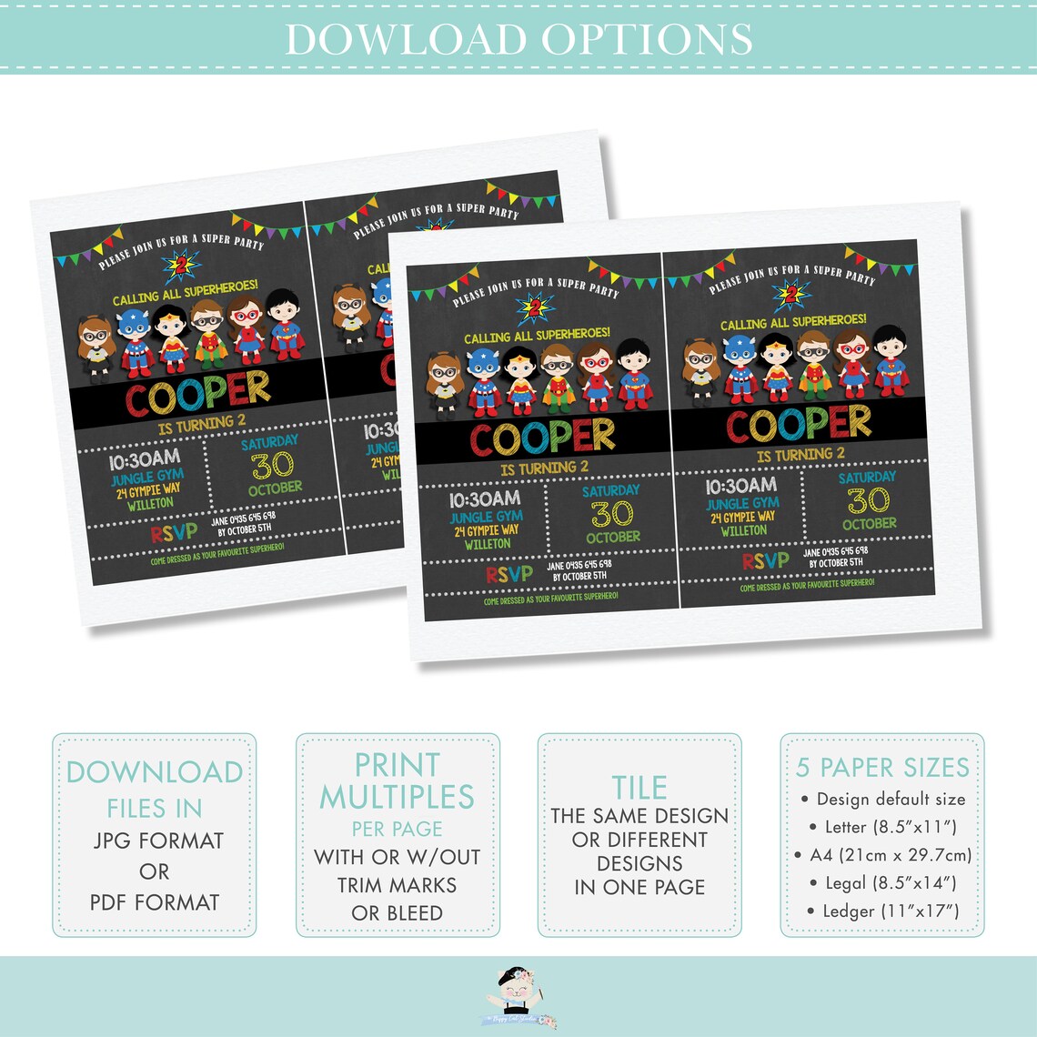 Superhero Invitation EDITABLE TEMPLATE Instant Download - Etsy