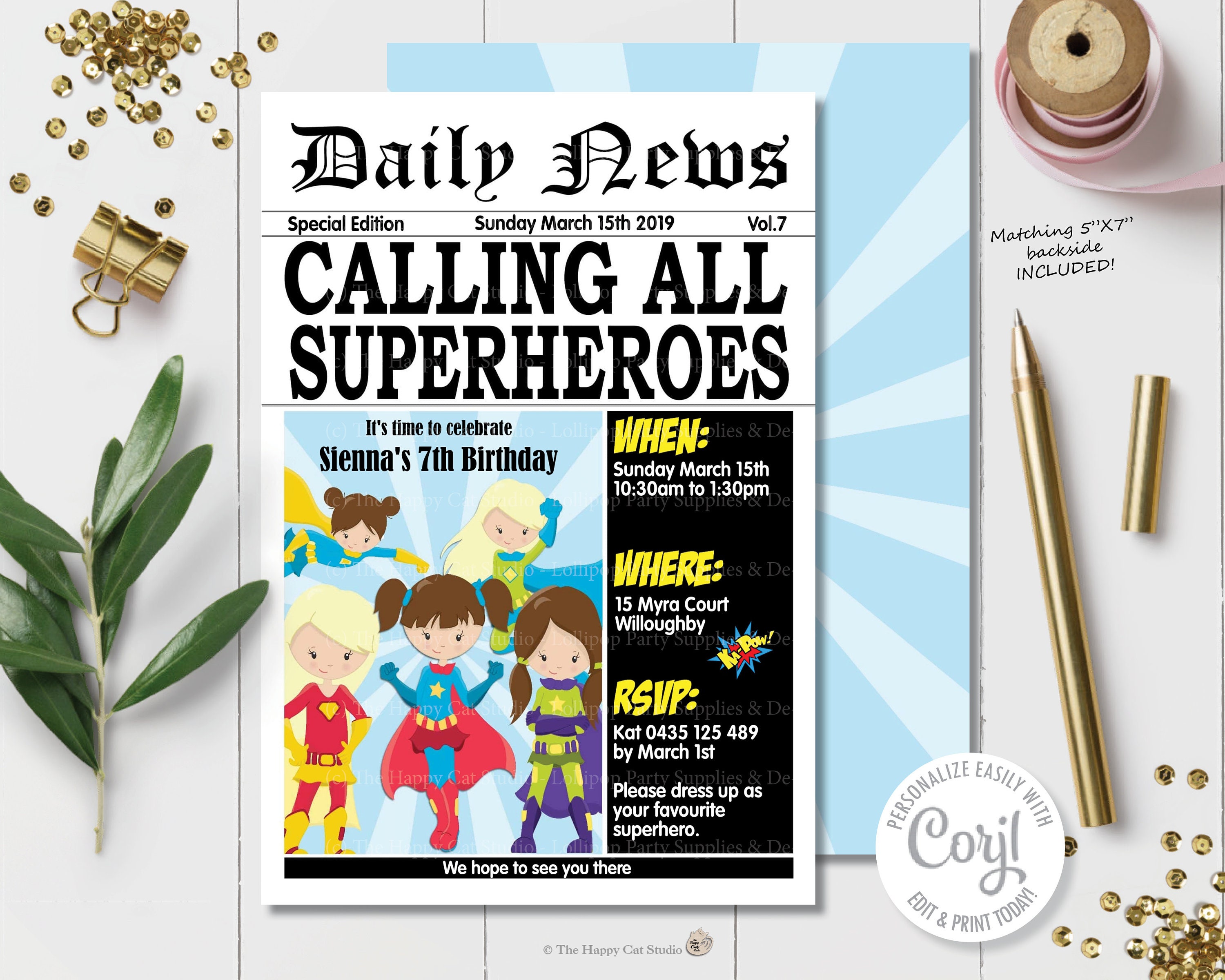 EDITABLE TEMPLATE Superhero Invitation, Superhero Printable, Digital ...