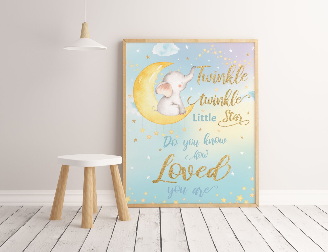 Twinkle Twinkle Little Star Do You Know How Loved You Are Nursery Wall ...