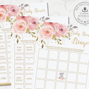 Elephant Baby Shower Bingo Game, Pre-filled and Blank Cards, Fun Baby ...