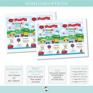Transportation Birthday Welcome Sign EDITABLE TEMPLATE Transport Party ...