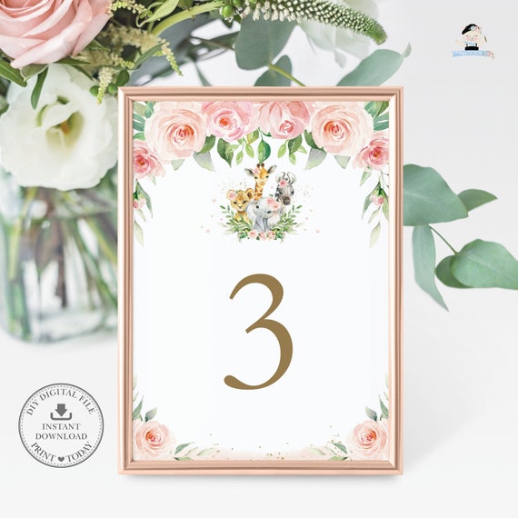 Jungle Animals Table Number 1-20 Printable Signs, INSTANT DOWNLOAD ...