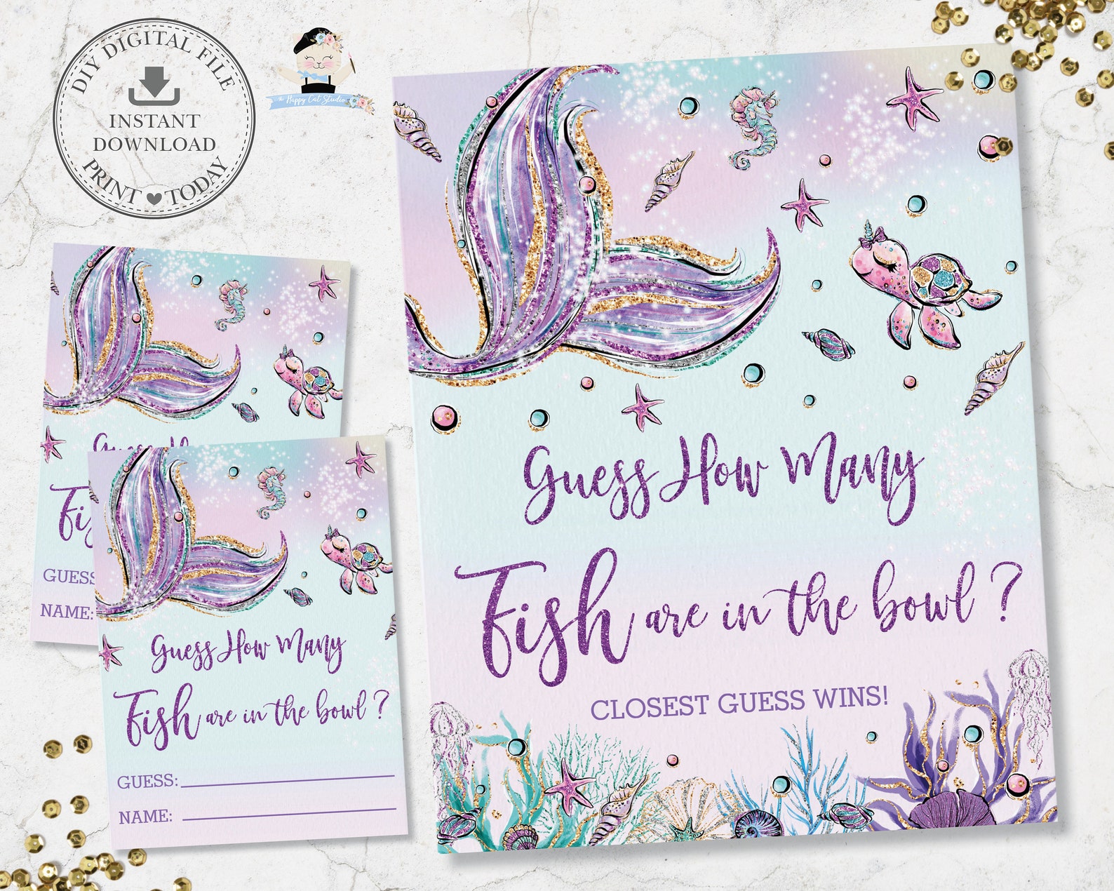 Guess How Many Fish Are in the Bowl Game Printable INSTANT - Etsy