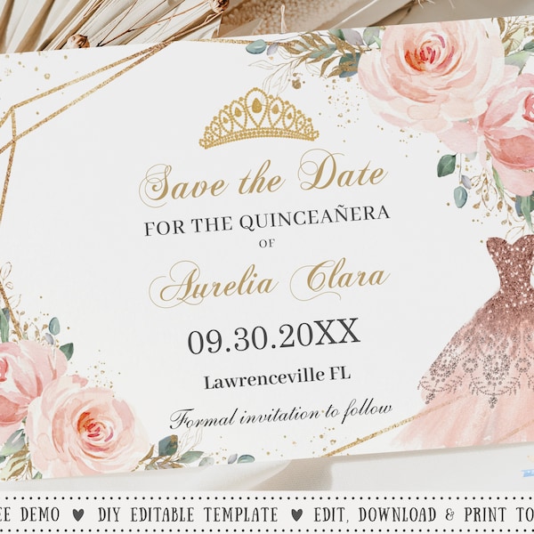 Quinceanera Save the Date - Etsy