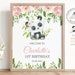 Panda Welcome Sign, EDITABLE TEMPLATE, Diy Pink Floral Greenery Cute ...