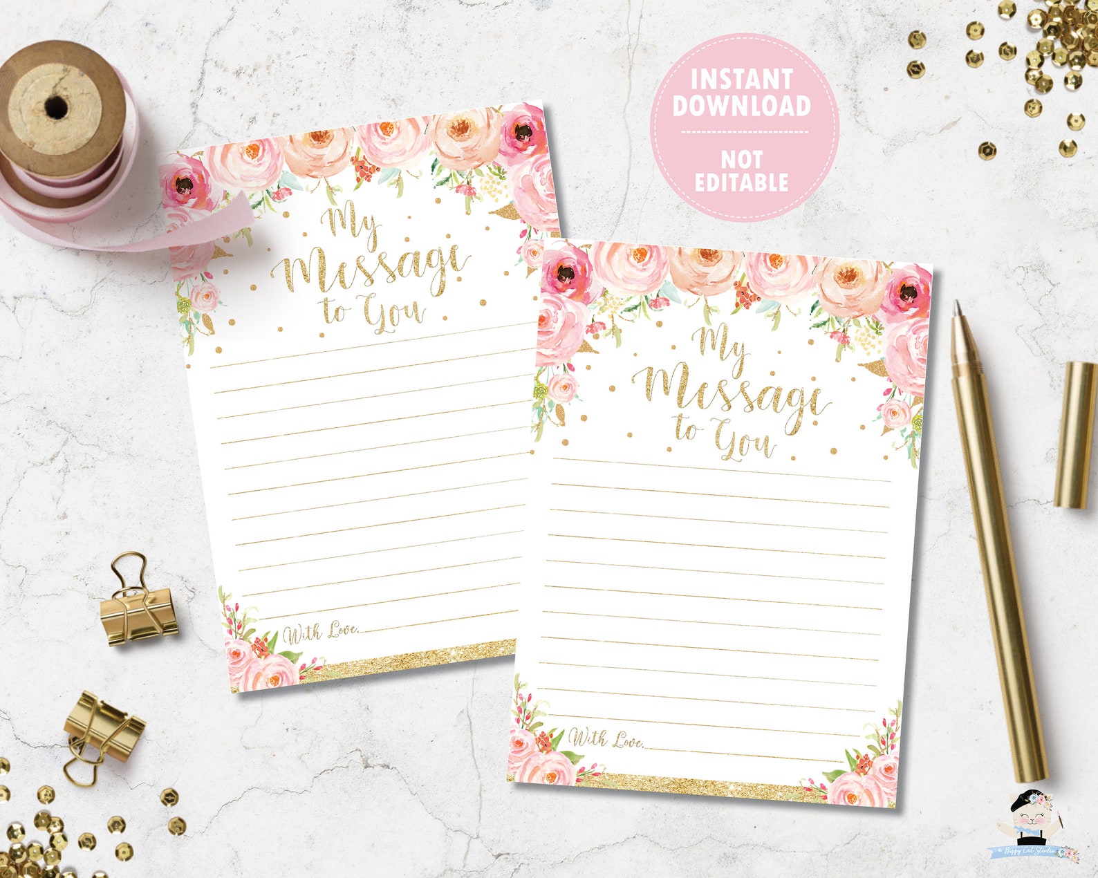EDITABLE Floral Time Capsule Sign With Message Card Wishes for You Card ...