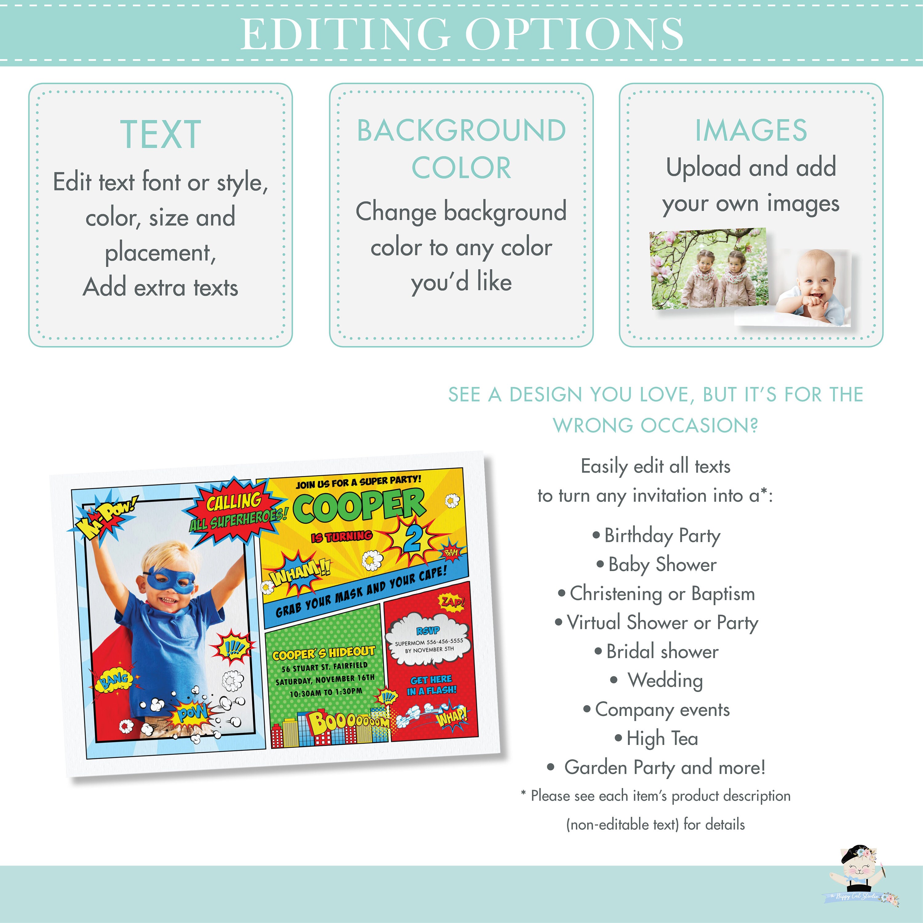 Superhero Invitation, EDITABLE TEMPLATE, INSTANT Download Boy Super ...