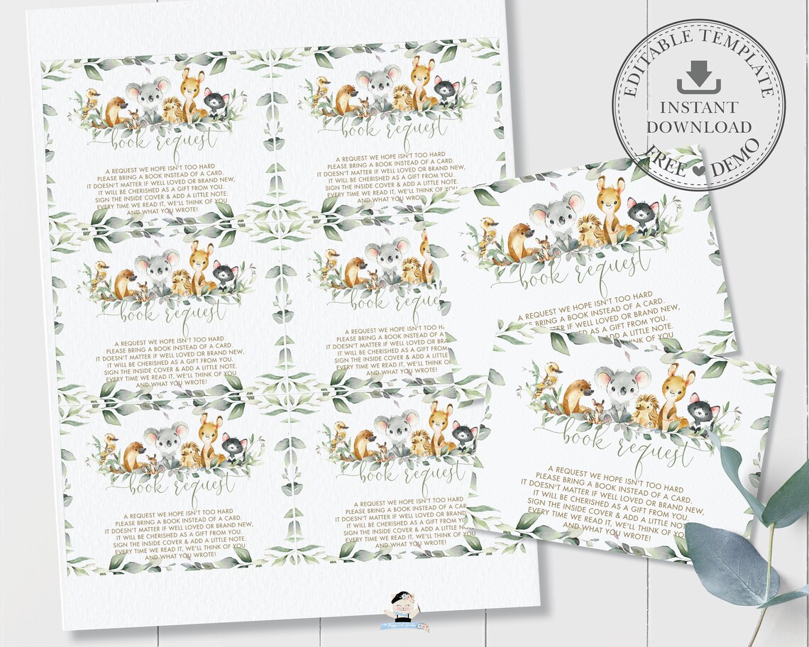 EDITABLE TEMPLATE Australian Animals Bring Books for Baby - Etsy Australia