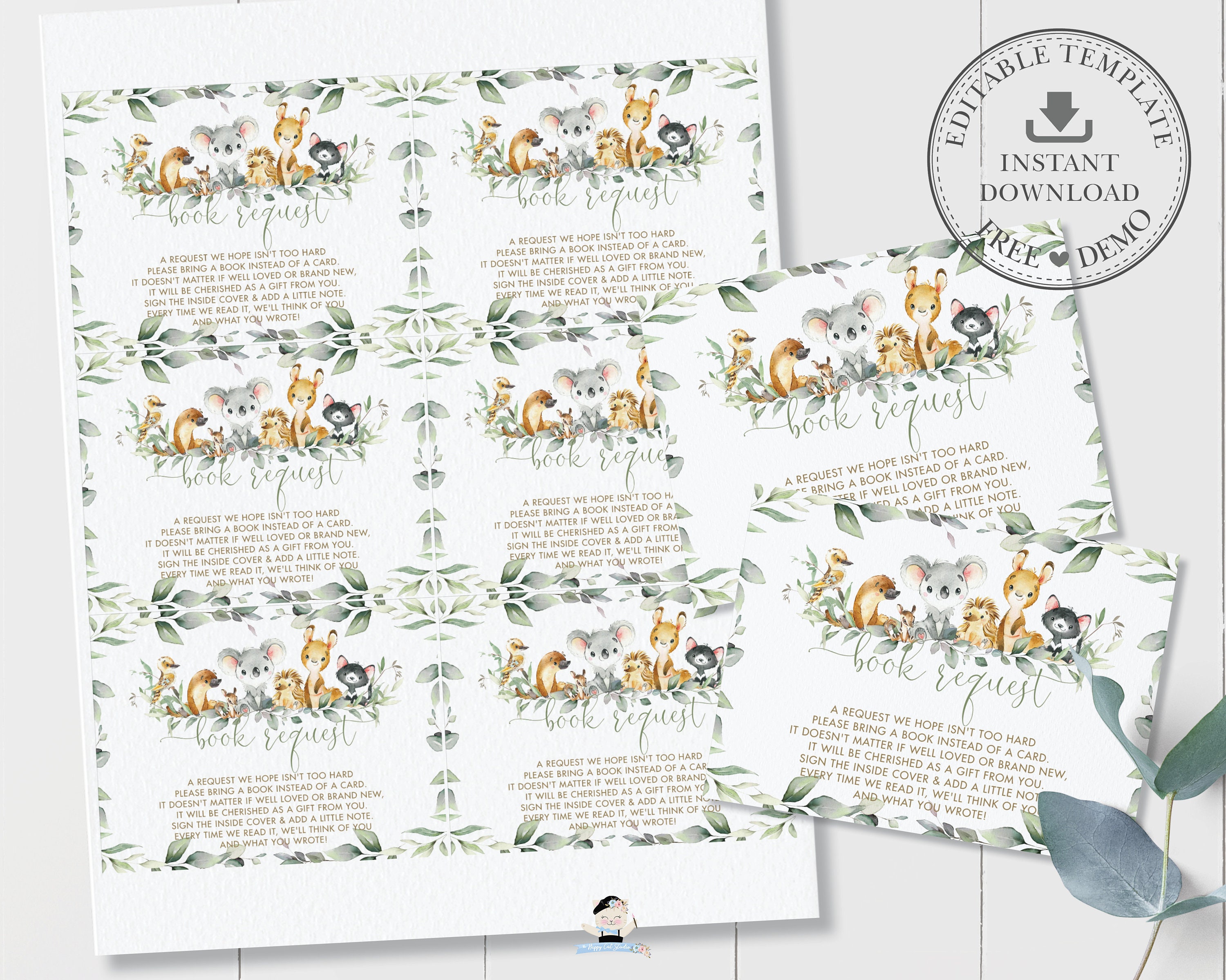 EDITABLE TEMPLATE Australian Animals Bring Books for Baby - Etsy Australia