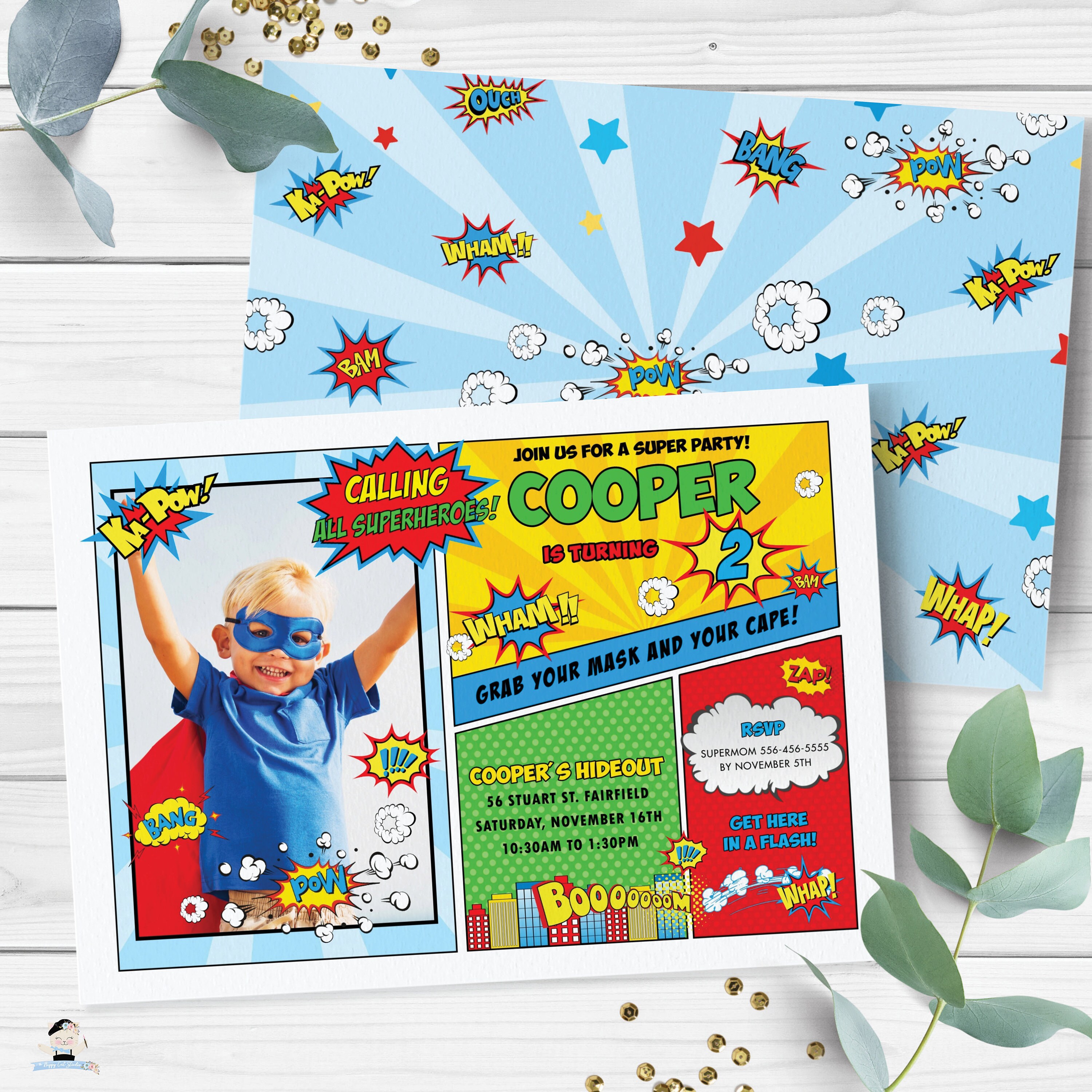 Superhero Invitation, EDITABLE TEMPLATE, INSTANT Download Boy Super ...
